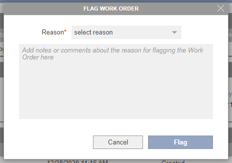 Corrigo Enterprise 9 - Work Orders - Flag Management