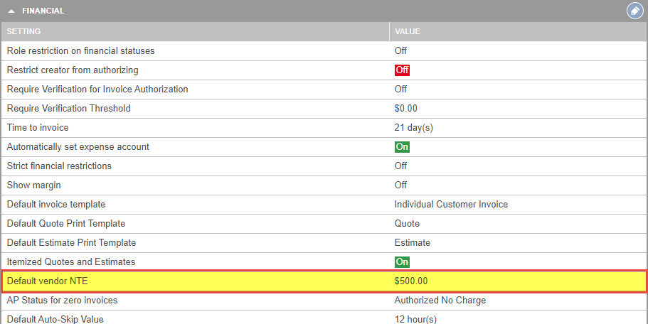 Corrigo Enterprise 9 - Work Orders - NTE Logic