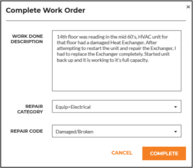 Corrigo Enterprise 9 & CorrigoPro - Work Orders - Repair Categories and Repair Codes