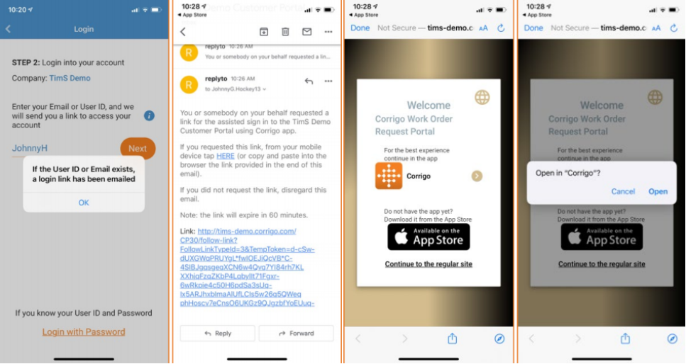 Corrigo Enterprise 9 - Customer Portal - CP3 Mobile App (Apple)