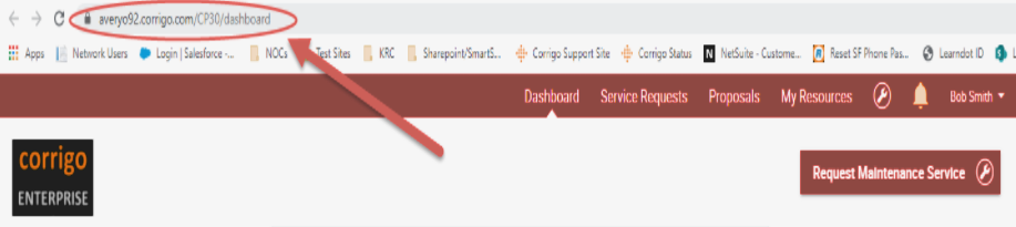 Corrigo Enterprise 9 - Logging In