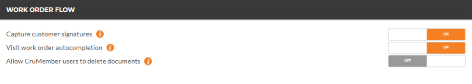 CorrigoPro - Settings - General and Work Order Settings