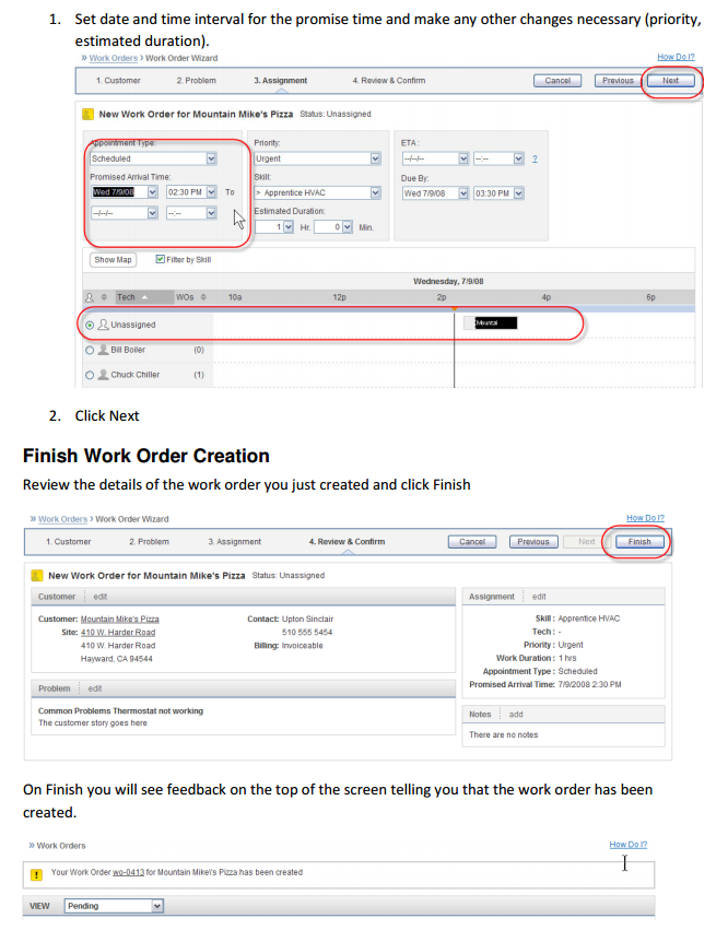 FSM - Work Orders - One At A Time Dispatch - Overview and Set Up