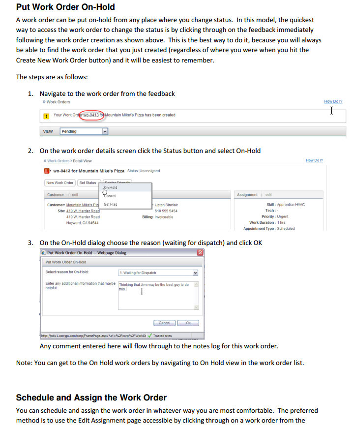 FSM - Work Orders - One At A Time Dispatch - Overview and Set Up