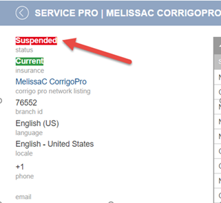 Corrigo Enterprise 9 - Provider Management - Suspended Providers