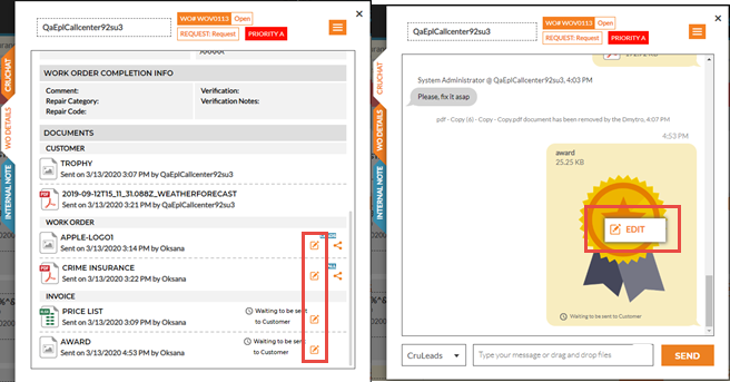 CorrigoPro - Work Orders/CruChats - Managing Attachments