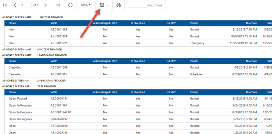 Corrigo Enterprise 9 - Reports - Management