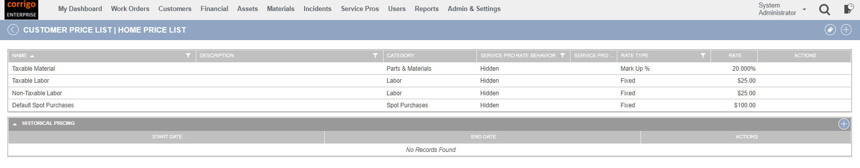 Corrigo Enterprise 9 - Customer Invoicing