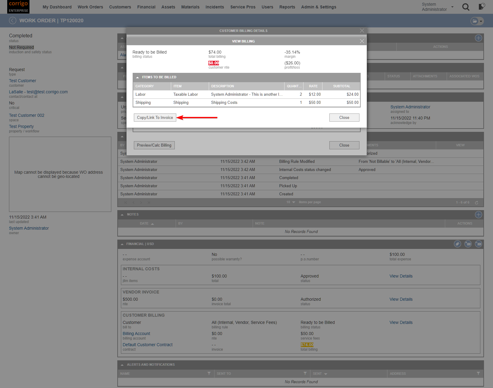 Corrigo Enterprise 9 - Customer Invoicing