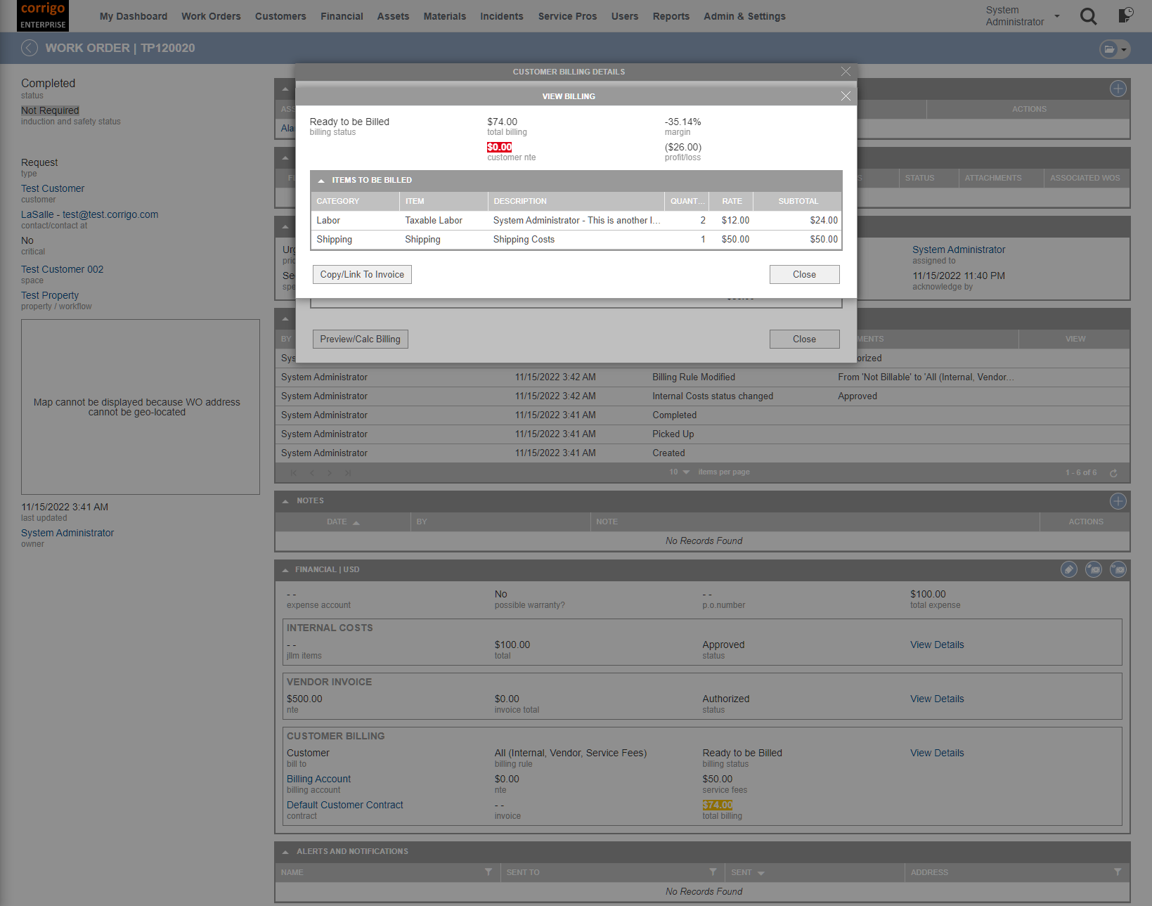 Corrigo Enterprise 9 - Customer Invoicing