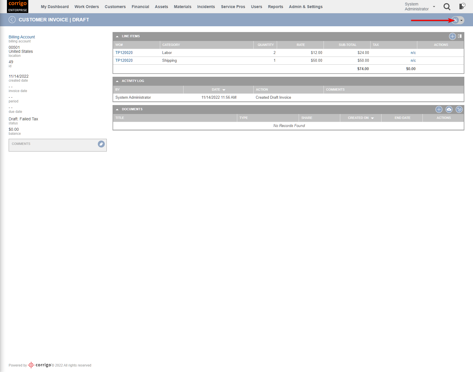 Corrigo Enterprise 9 - Customer Invoicing