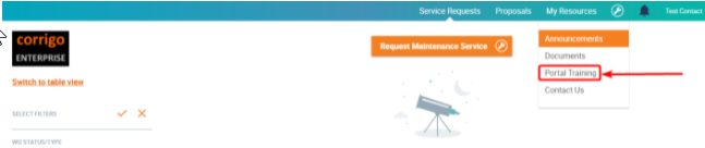 Corrigo Enterprise 9 - Customer Portal - Custom Links