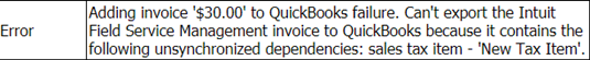 FSM - Sync - Common QuickBooks Desktop Sync Errors & Resolutions