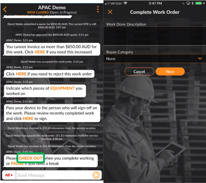 CorrigoPro - Mobile App - How To Manage a Work Order