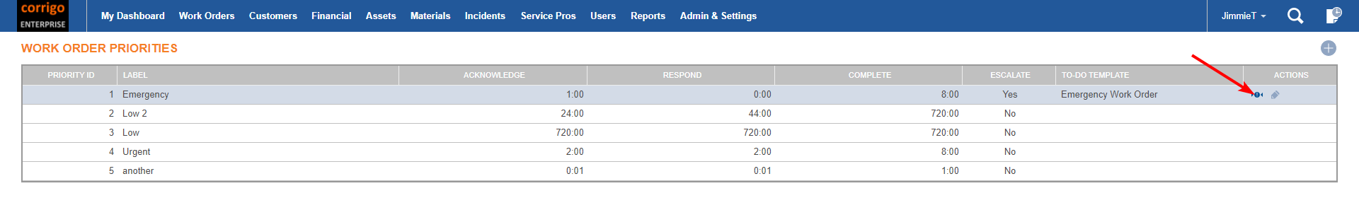 Corrigo Enterprise 9 - Work Orders - How to Add/Edit Priorities