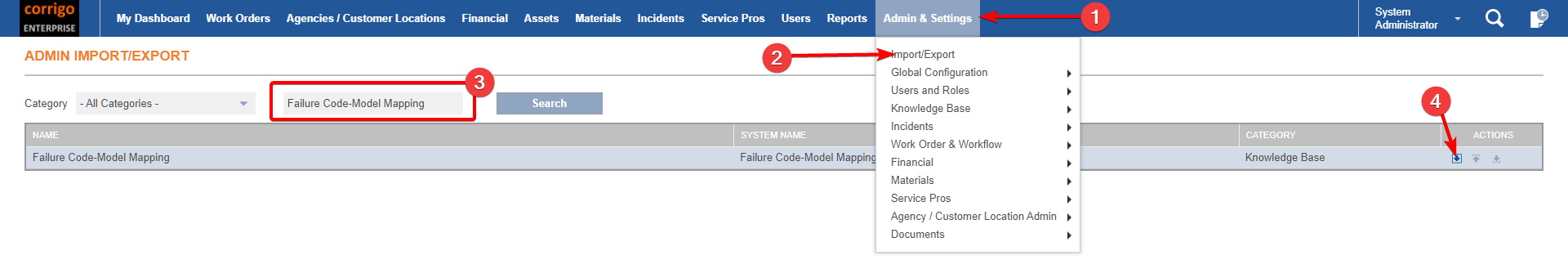 Corrigo Enterprise 9 - Equipment Failure Codes