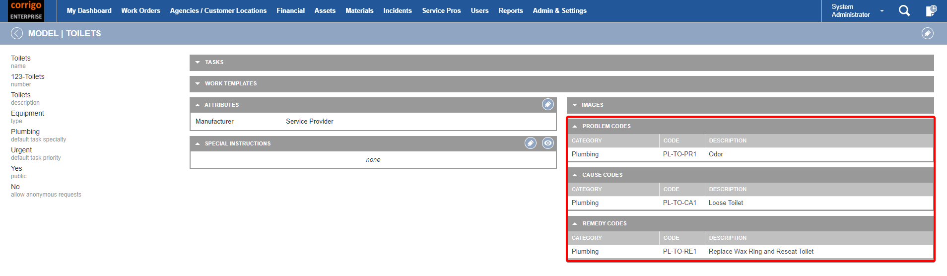 Corrigo Enterprise 9 - Equipment Failure Codes