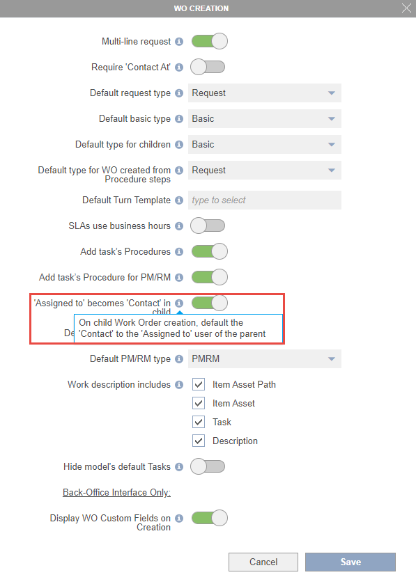 Corrigo Enterprise 9 - Corrigo Enterprise 9 - Work Orders - Child Work Orders