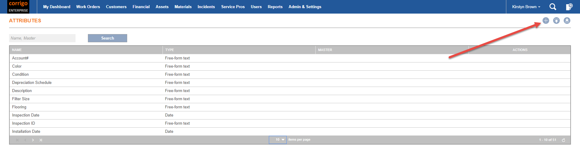 Corrigo Enterprise 9 - Assets/Knowledge Base - Creating Attributes