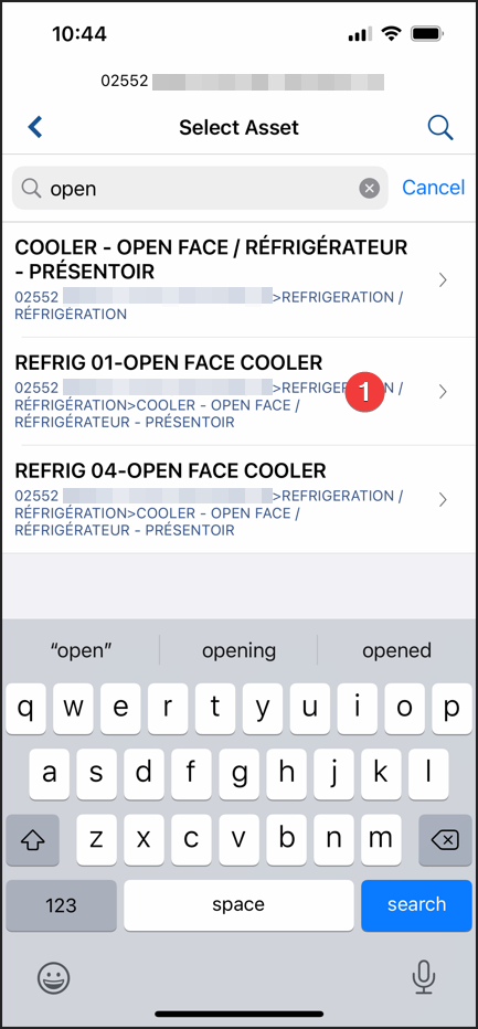 Corrigo Enterprise 9 - New Mobile App - Searching for an Asset