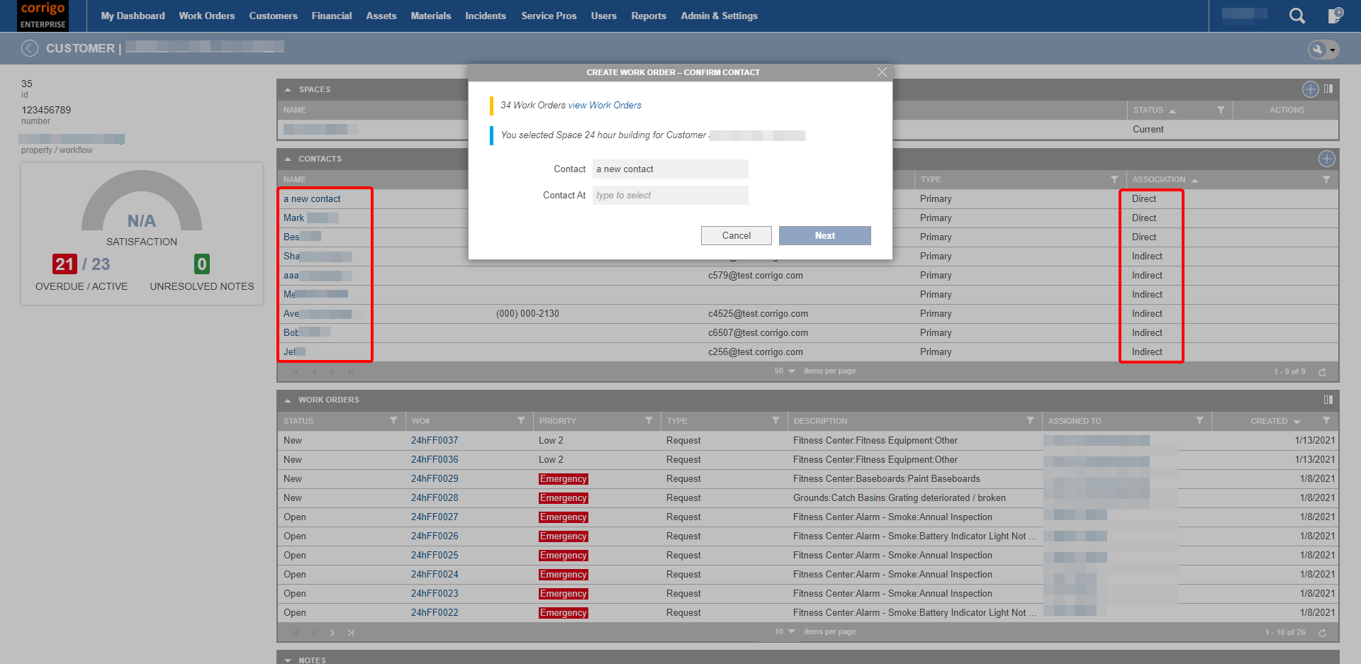 Corrigo Enterprise 9 - Work Orders - Default Work Order Contact & Owner
