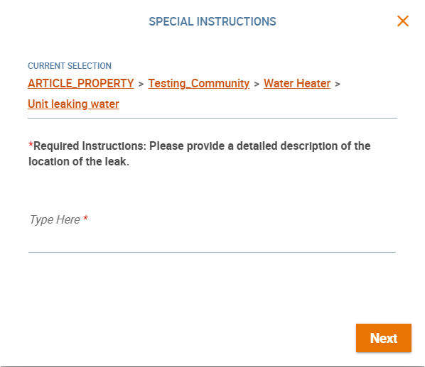 Corrigo Enterprise 9 - Special Instructions