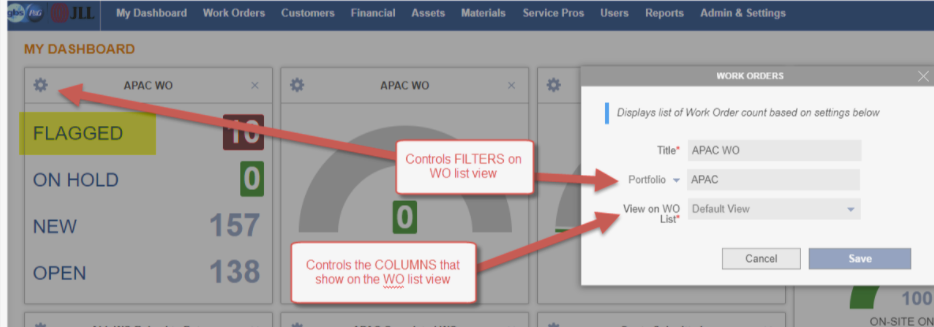 Corrigo Enterprise 9 - Dashboards/Widgets - Management
