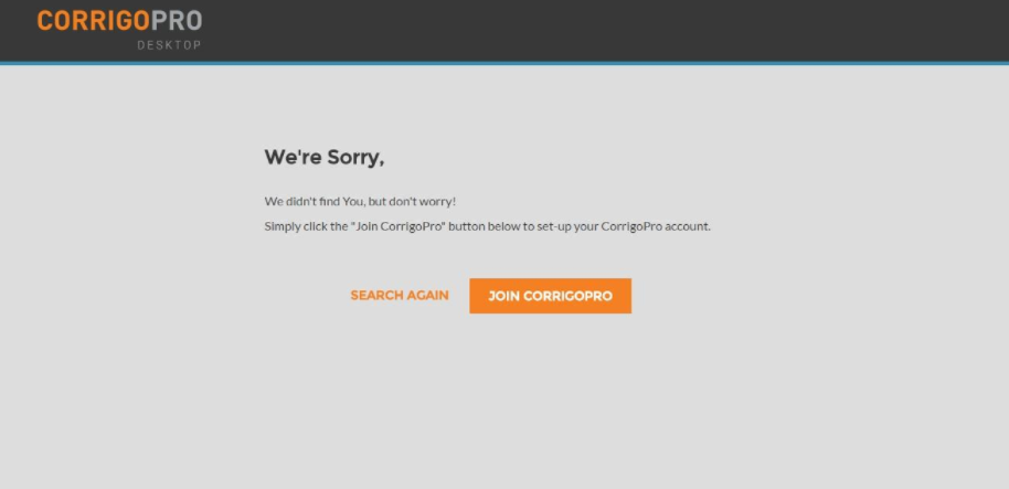 CorrigoPro - Connection/Registration - Register/Account Setup