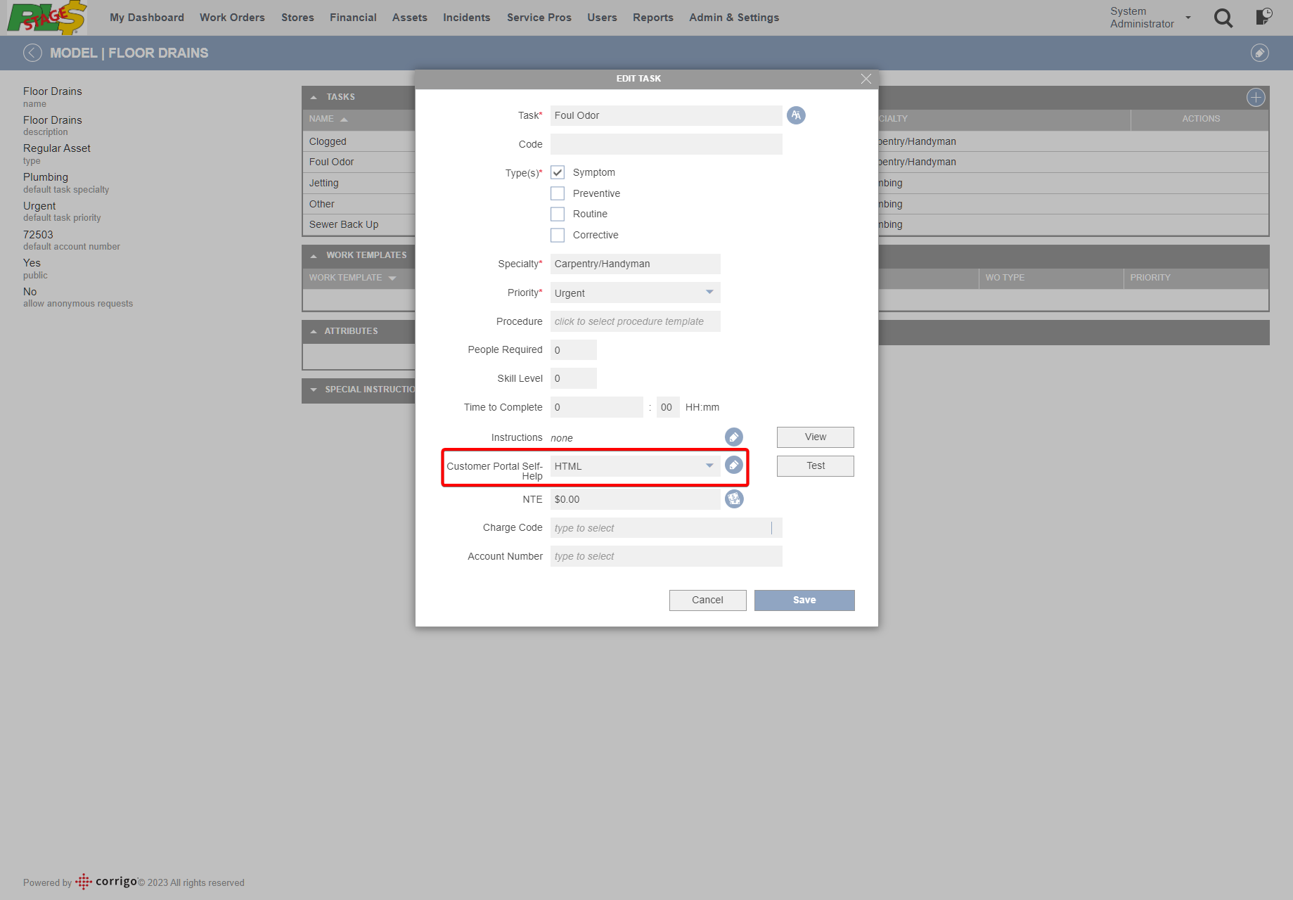 Corrigo Enterprise 9 - Assets/Knowledge Base - Task Management