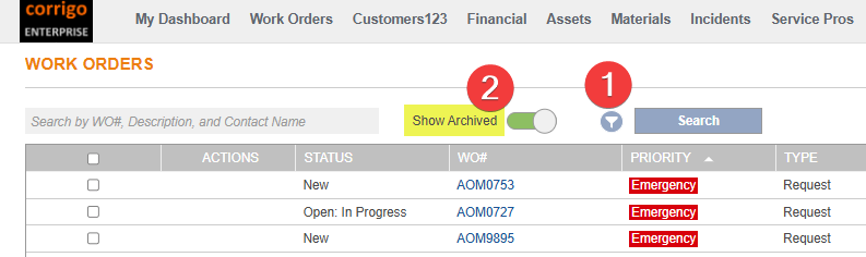 Corrigo Enterprise 9 - Work Orders - Management